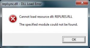 Replsync.dll - DLL. Load Error Cannot load resource dll - Techyv.com